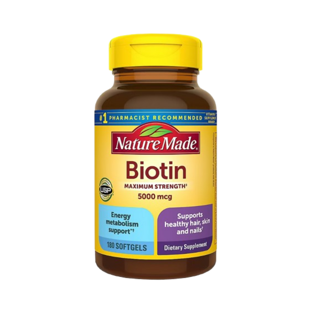 Nature Made Maximum Strength Biotin 5000mcg Softgels, 180 ct ...
