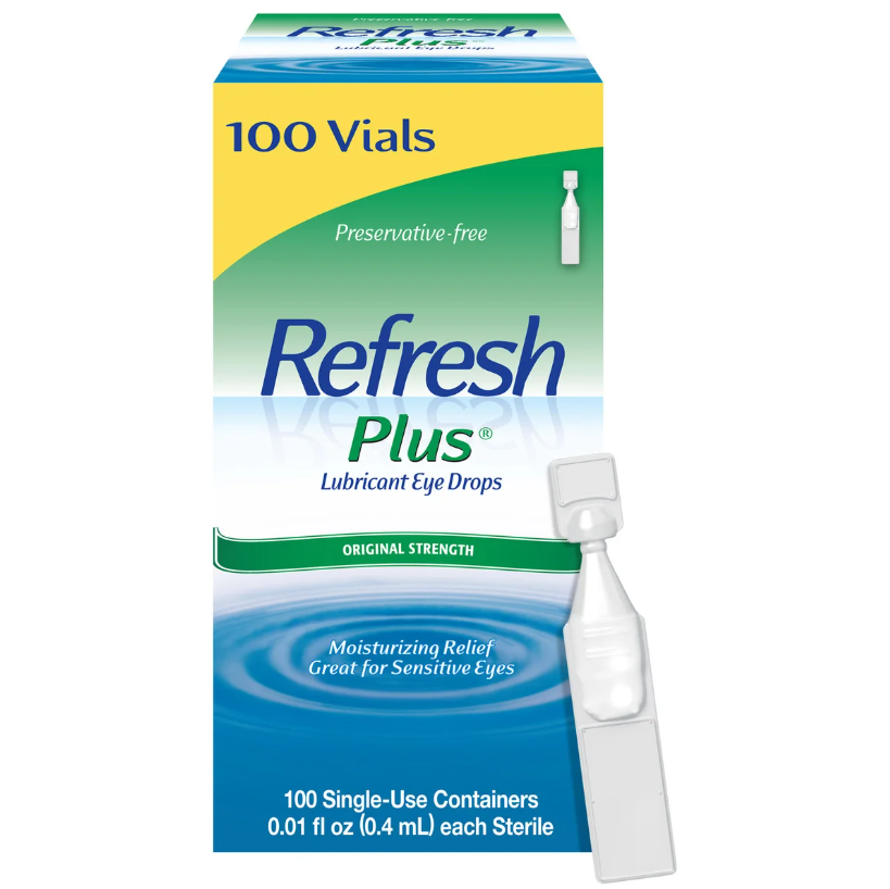 Refresh Plus Preservative-Free Lubricant Eye Drops, 100 Single Use Con ...