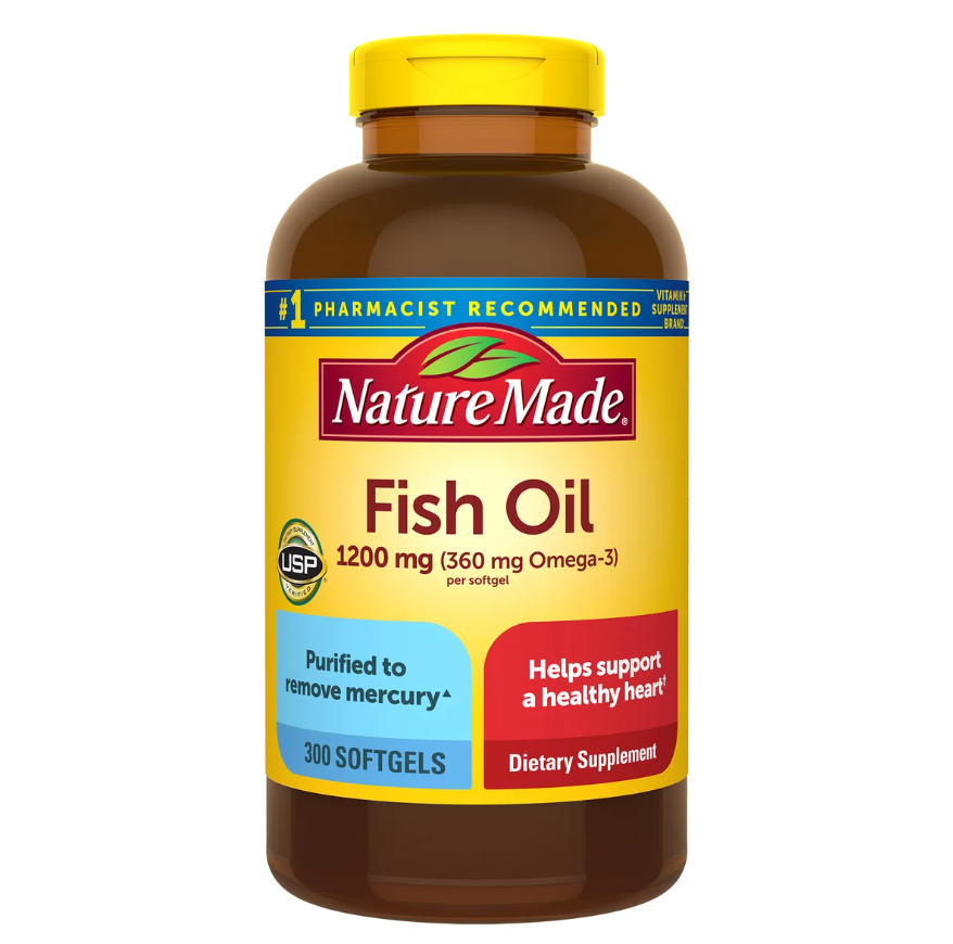 Nature Made Fish Oil 1200mg, 300 Softgels – Suplement Bank
