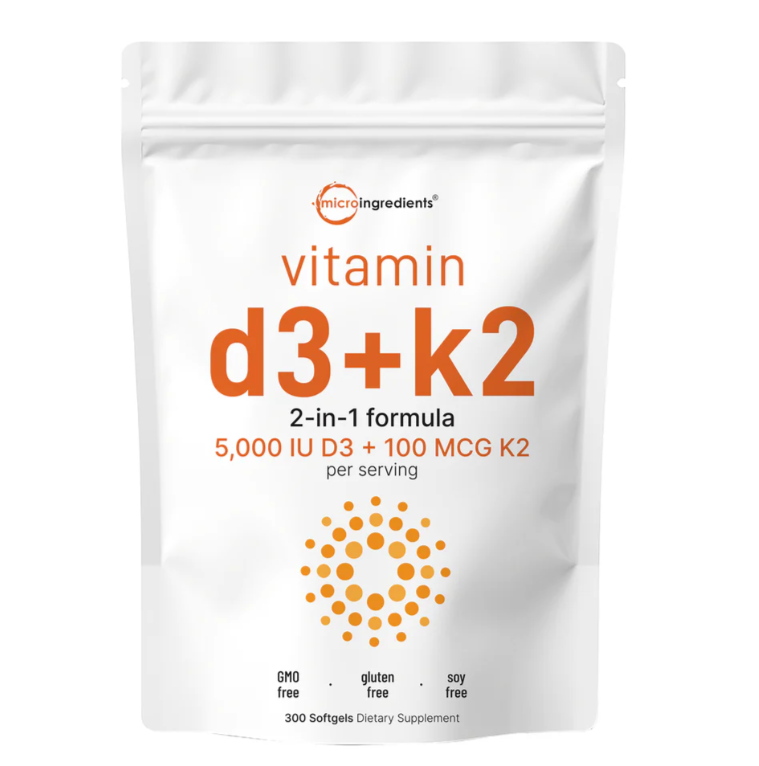 Micro Ingredients, Vitamin D3 + K2, 300 Softgels – Suplement Bank